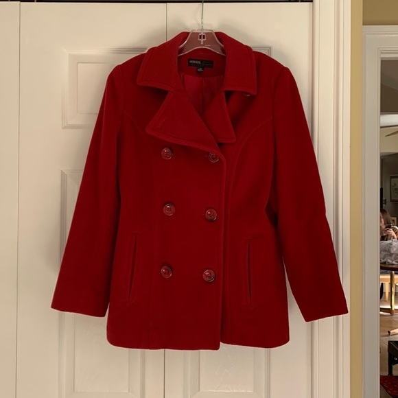 Jason Kole | Jackets & Coats | Jason Kole Red Pea Coat Looks Brand New | Poshmark